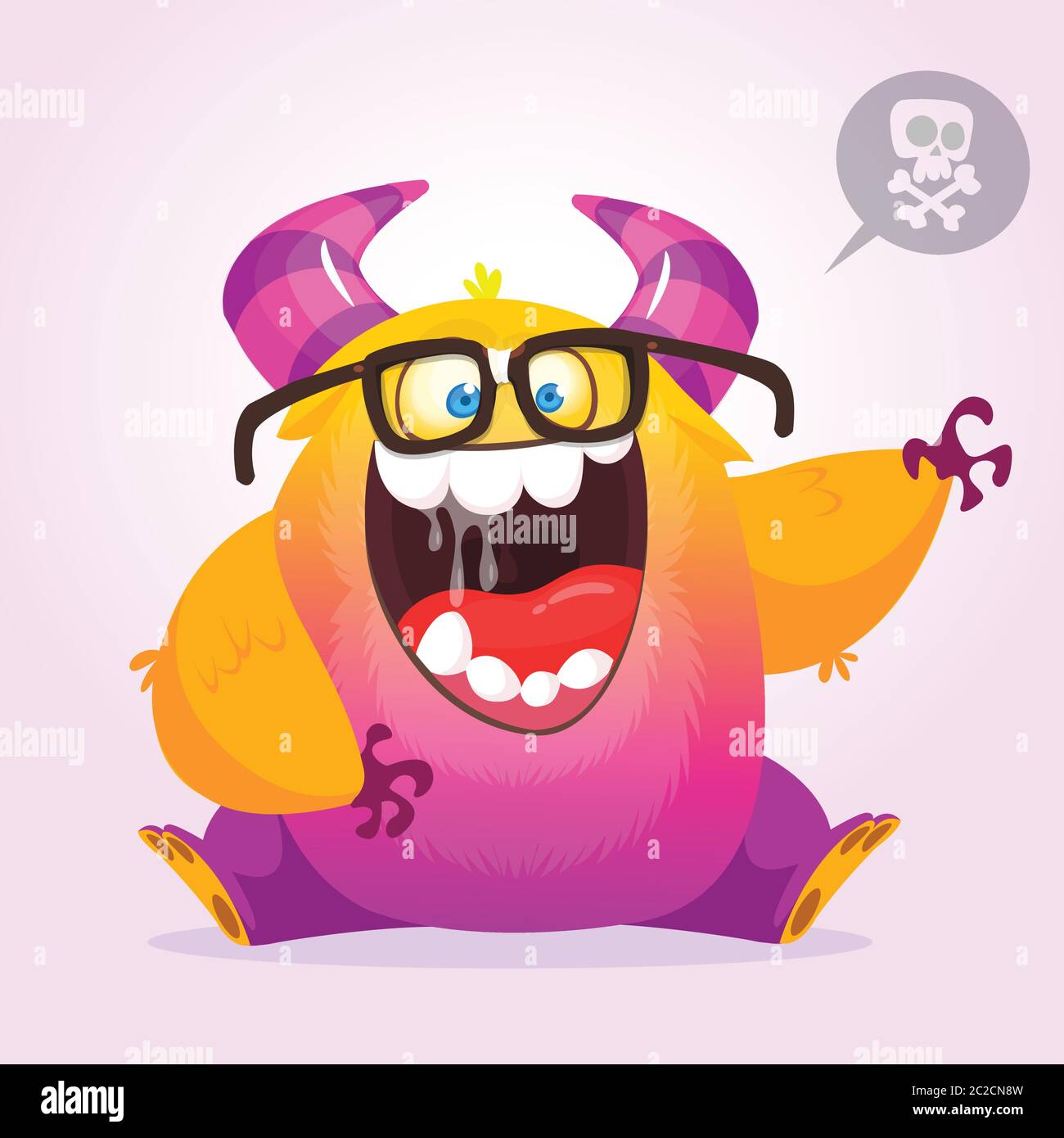 Singing monster cartoon. Halloween monster character design Stock ...