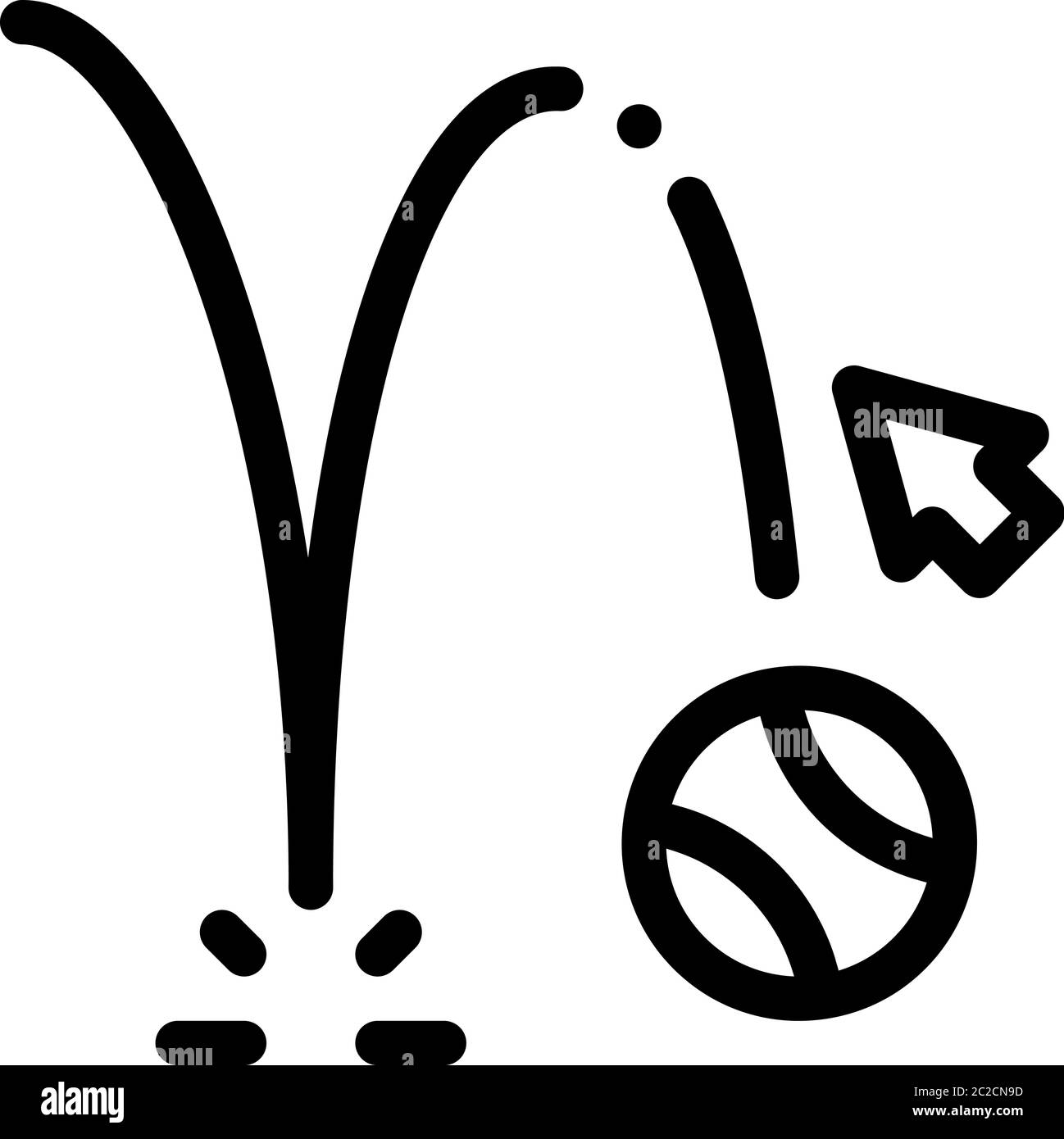 projection of motion falling ball icon vector outline illustration ...