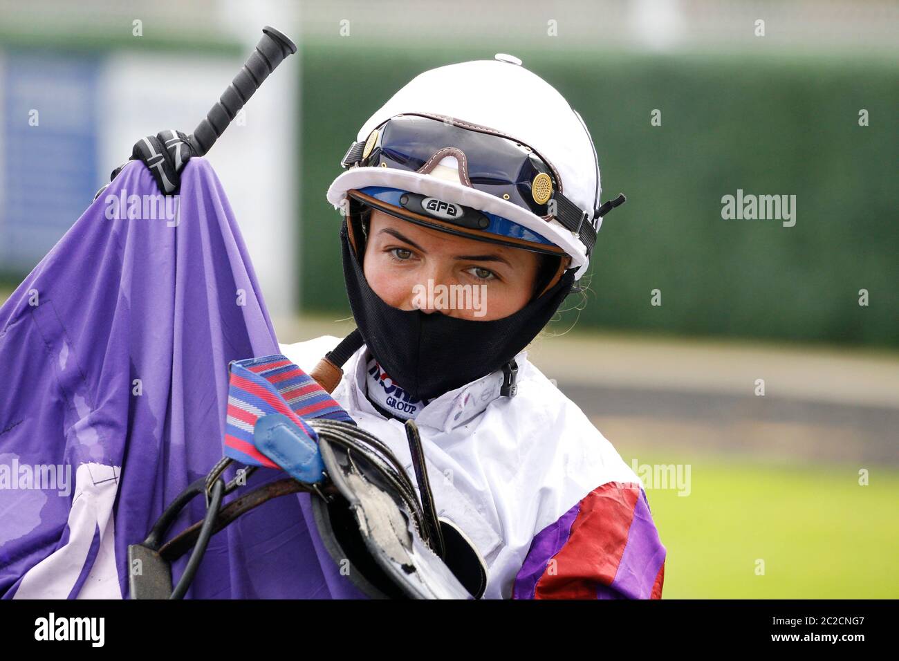Jockey Megan Nicholls at Beverley Racecourse Stock Photo - Alamy