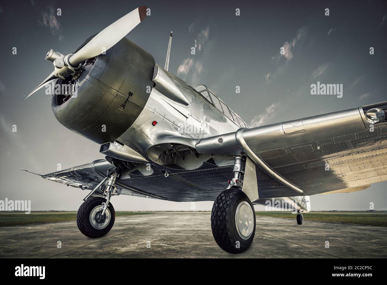 historical aircraft on an airfield Stock Photo - Alamy