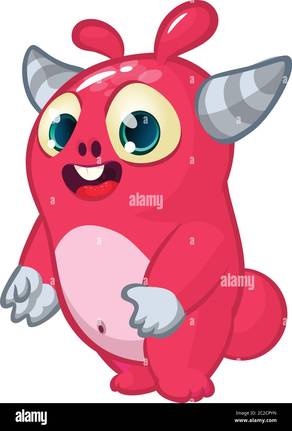 Happy cartoon of baby monster. Vector monster character illustration ...