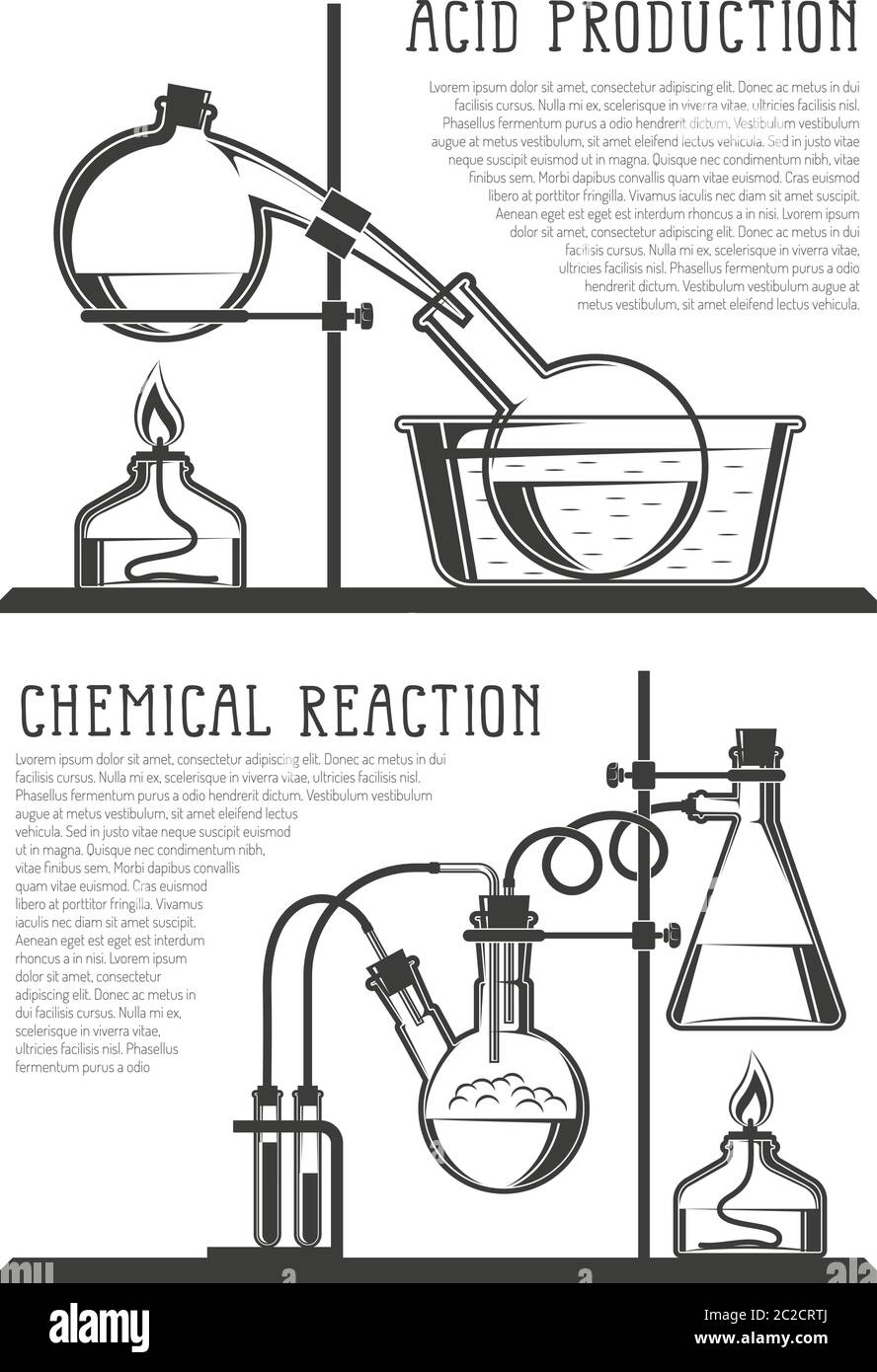 Chemical reaction vector concept Stock Vector Images - Alamy