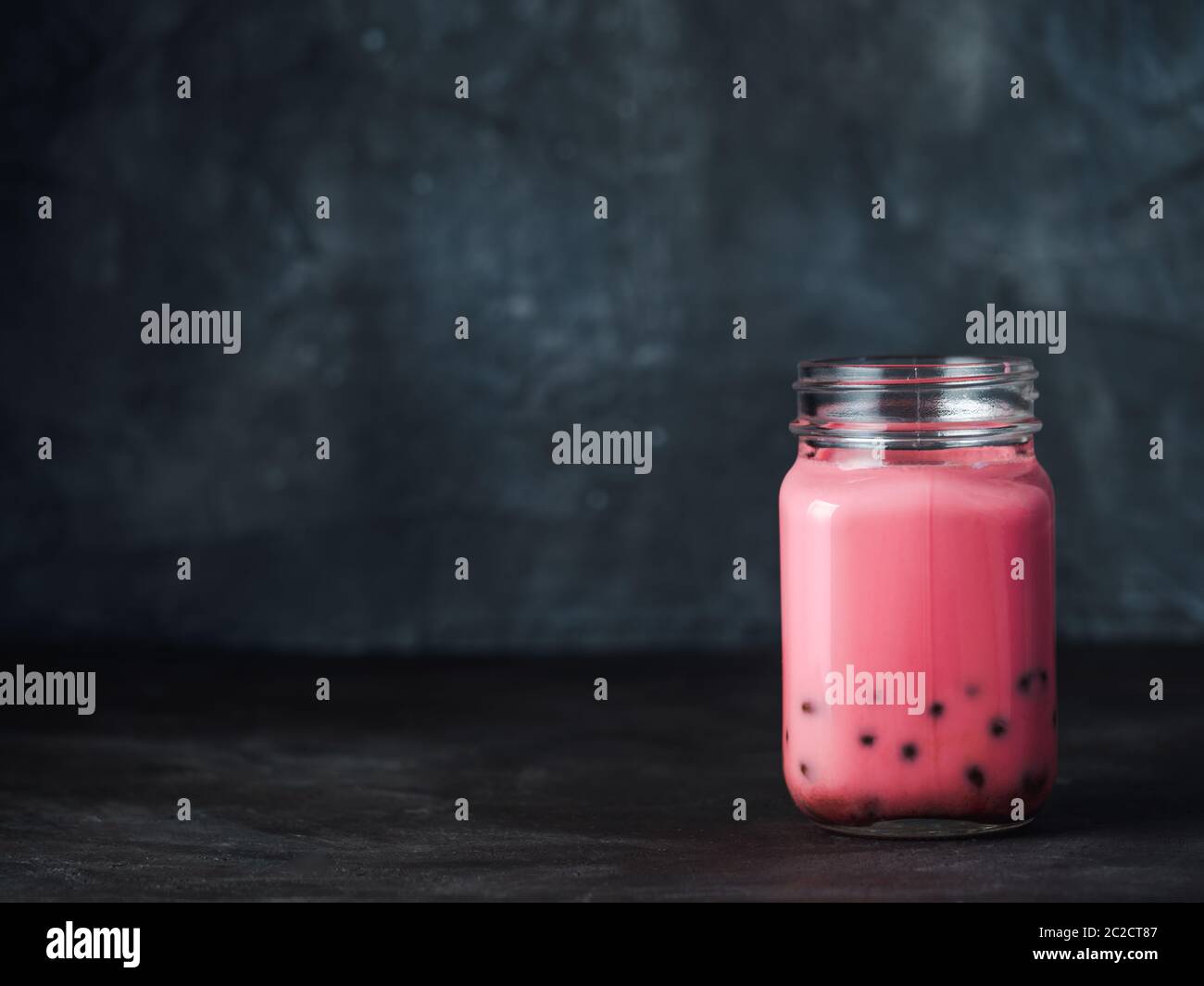Homemade Bubble Tea with Tapioca, copy space Stock Photo - Alamy