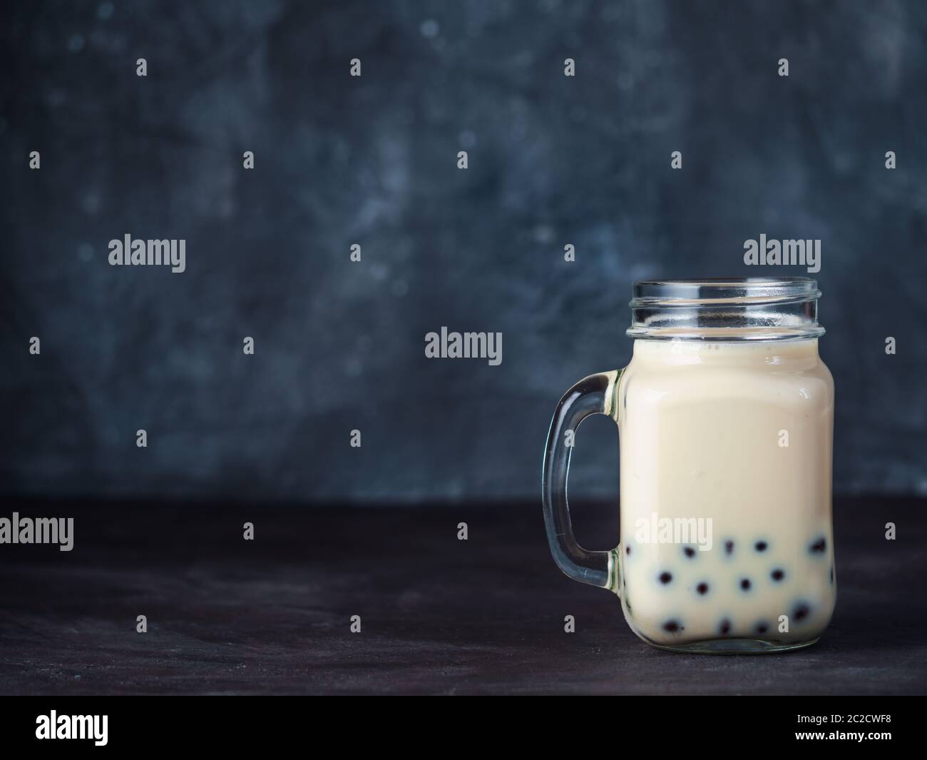 Homemade Bubble Tea with Tapioca, copy space Stock Photo - Alamy
