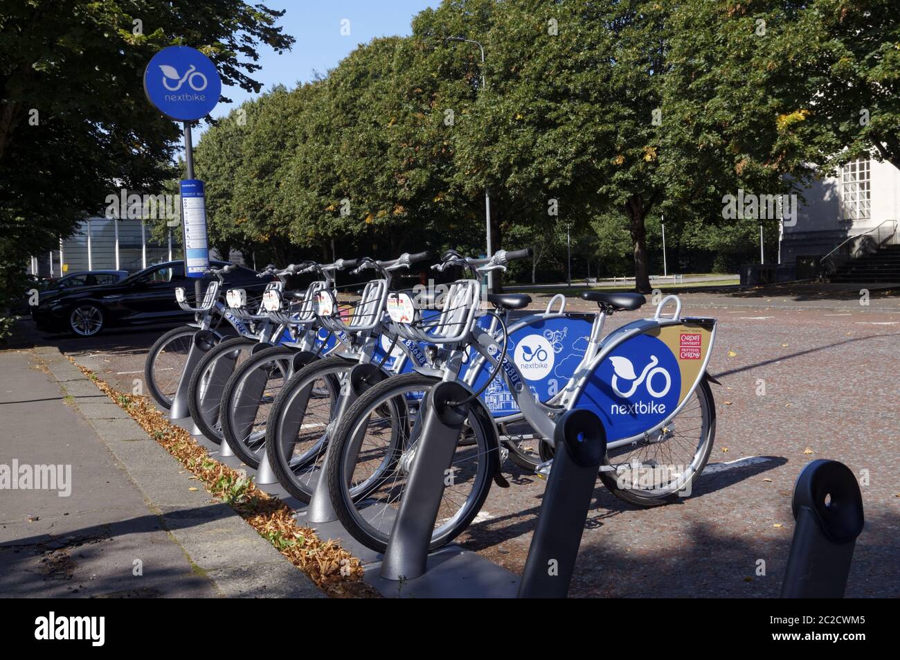 Next Bike Hire station, Cathays Park, Cardiff, Wales Stock Photo - Alamy