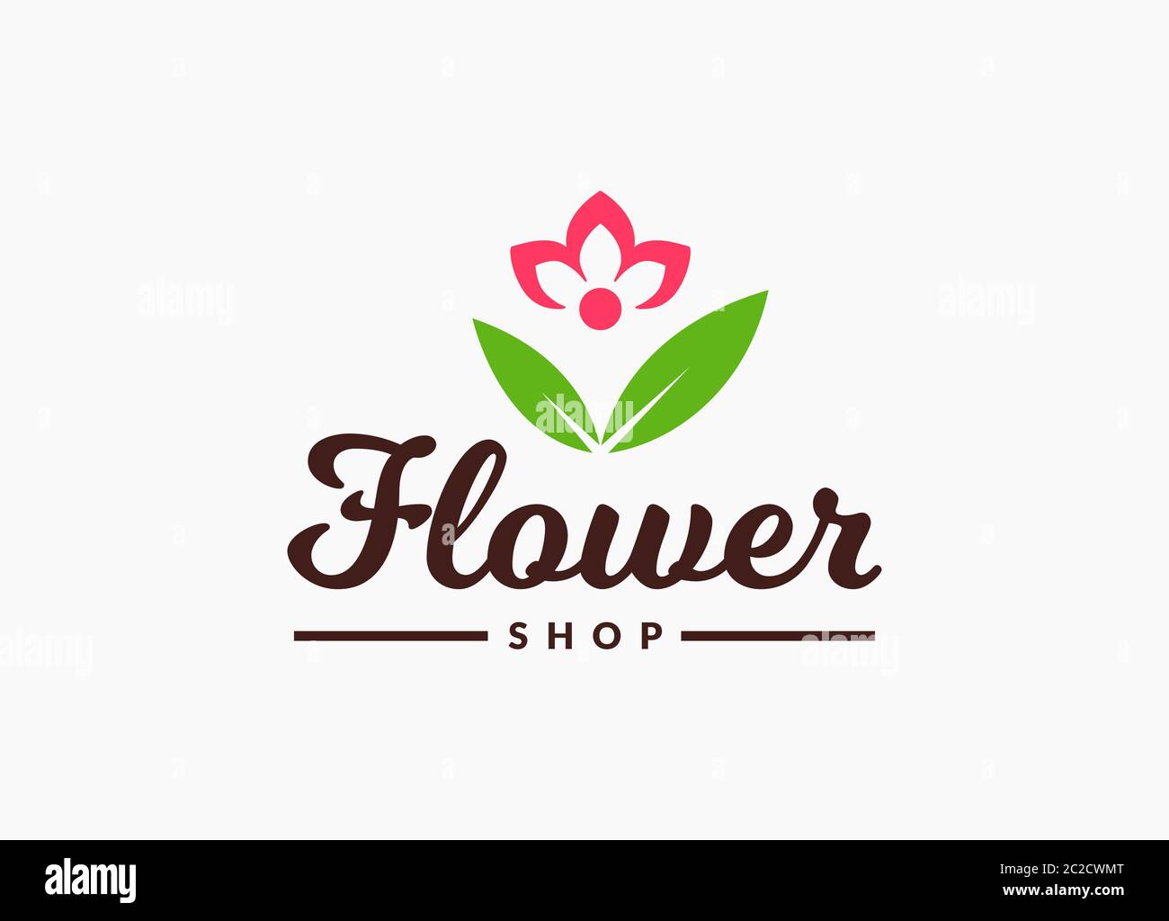 Flower shop logo. Vector floral symbol isolated on a white background ...