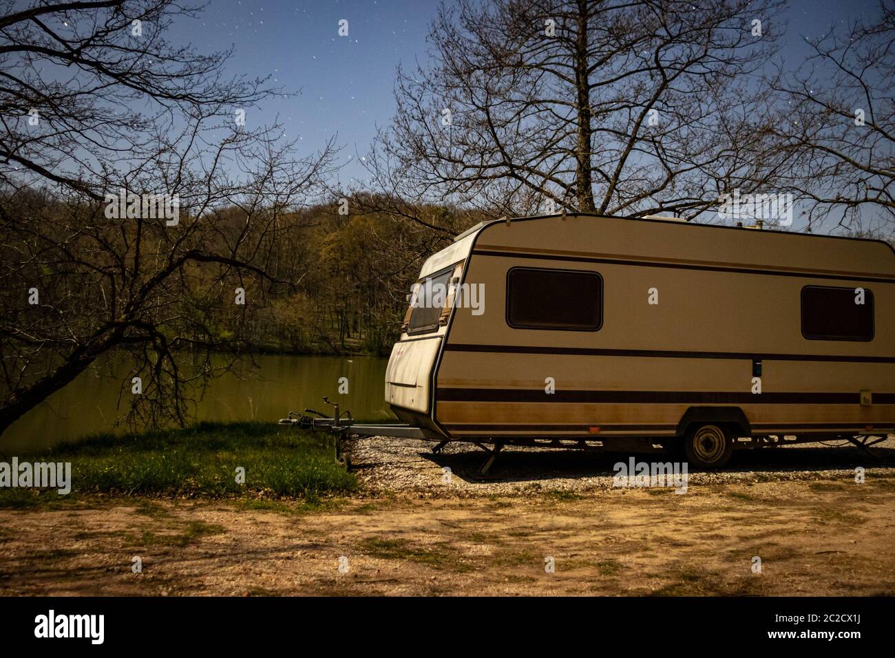 Caravan site night hi-res stock photography and images - Alamy