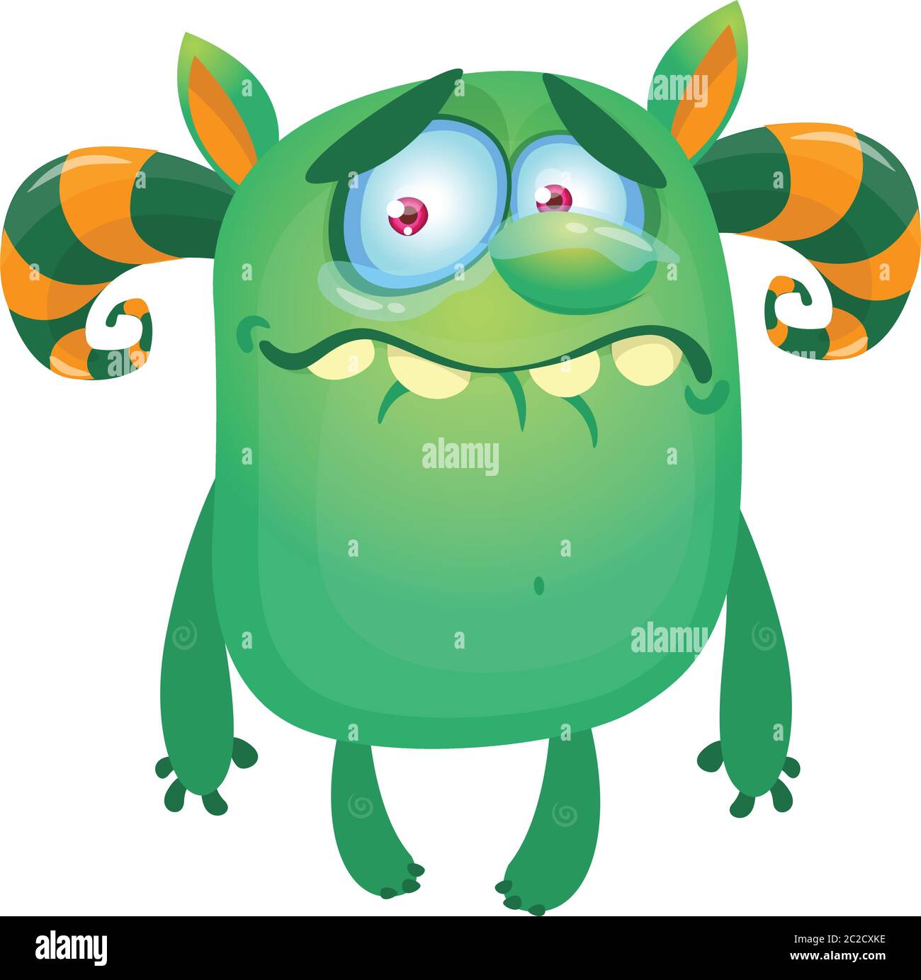 Funny crying monster with tears on her eyes. Halloween design Stock ...
