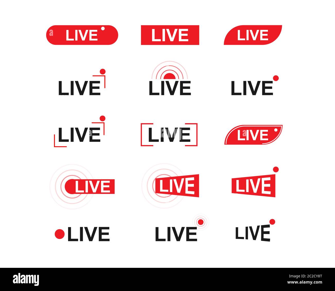 Live stream vector set. Online channel media Stock Vector Image & Art ...