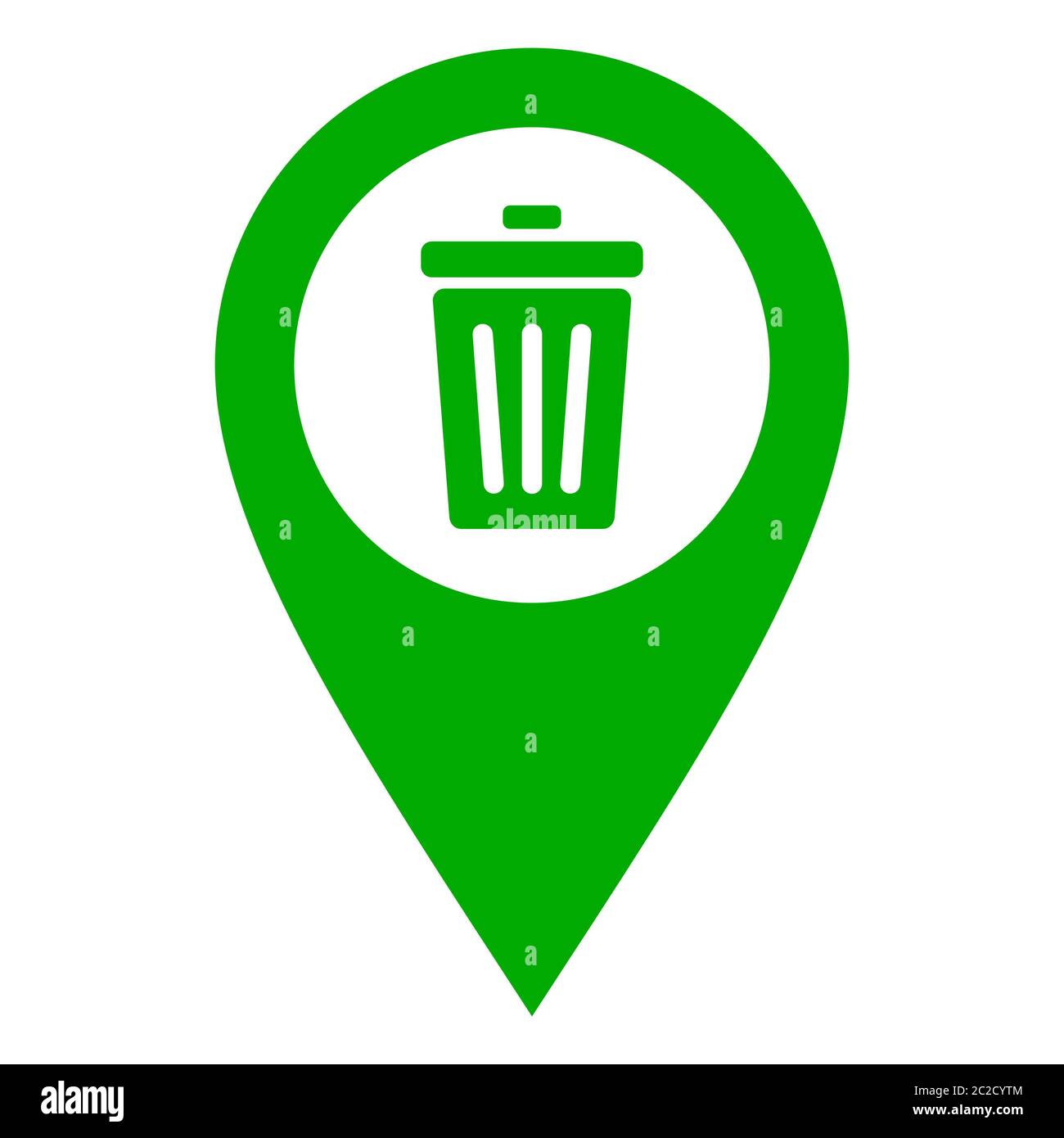 Waste bin and location pin Stock Photo - Alamy