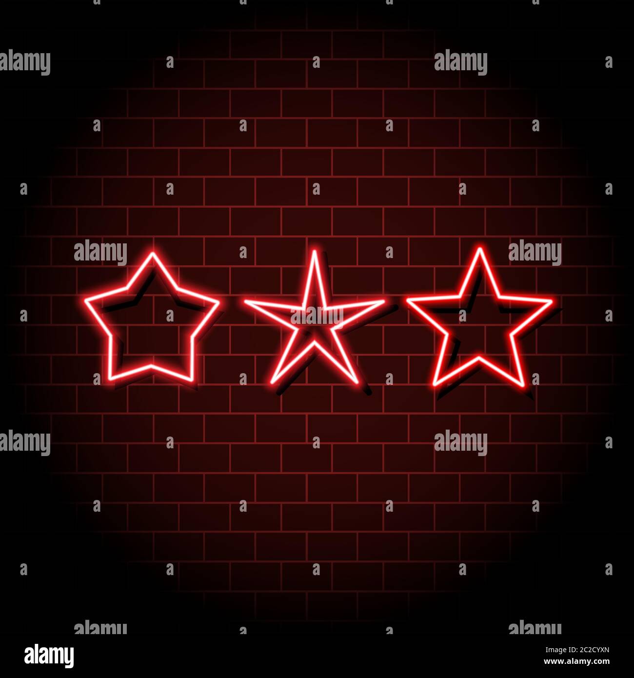 Neon star vector. Christmas tree and night club Stock Vector Image ...