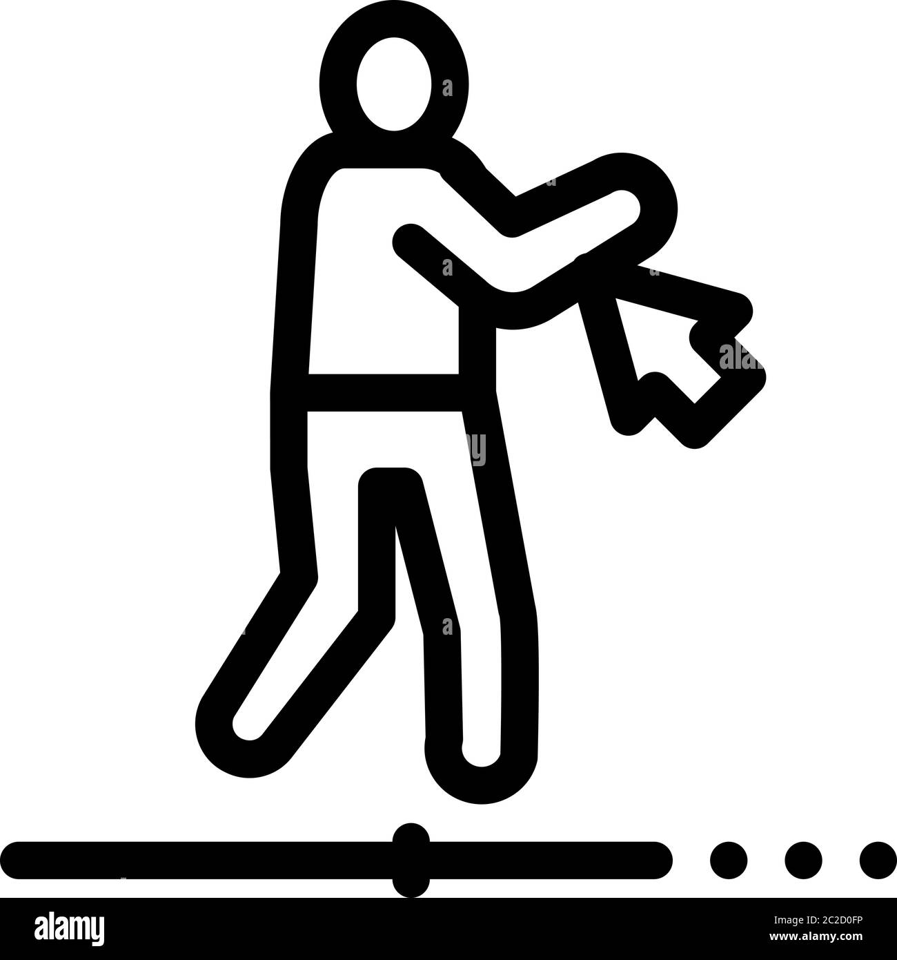 work with movement of man icon vector outline illustration Stock Vector ...