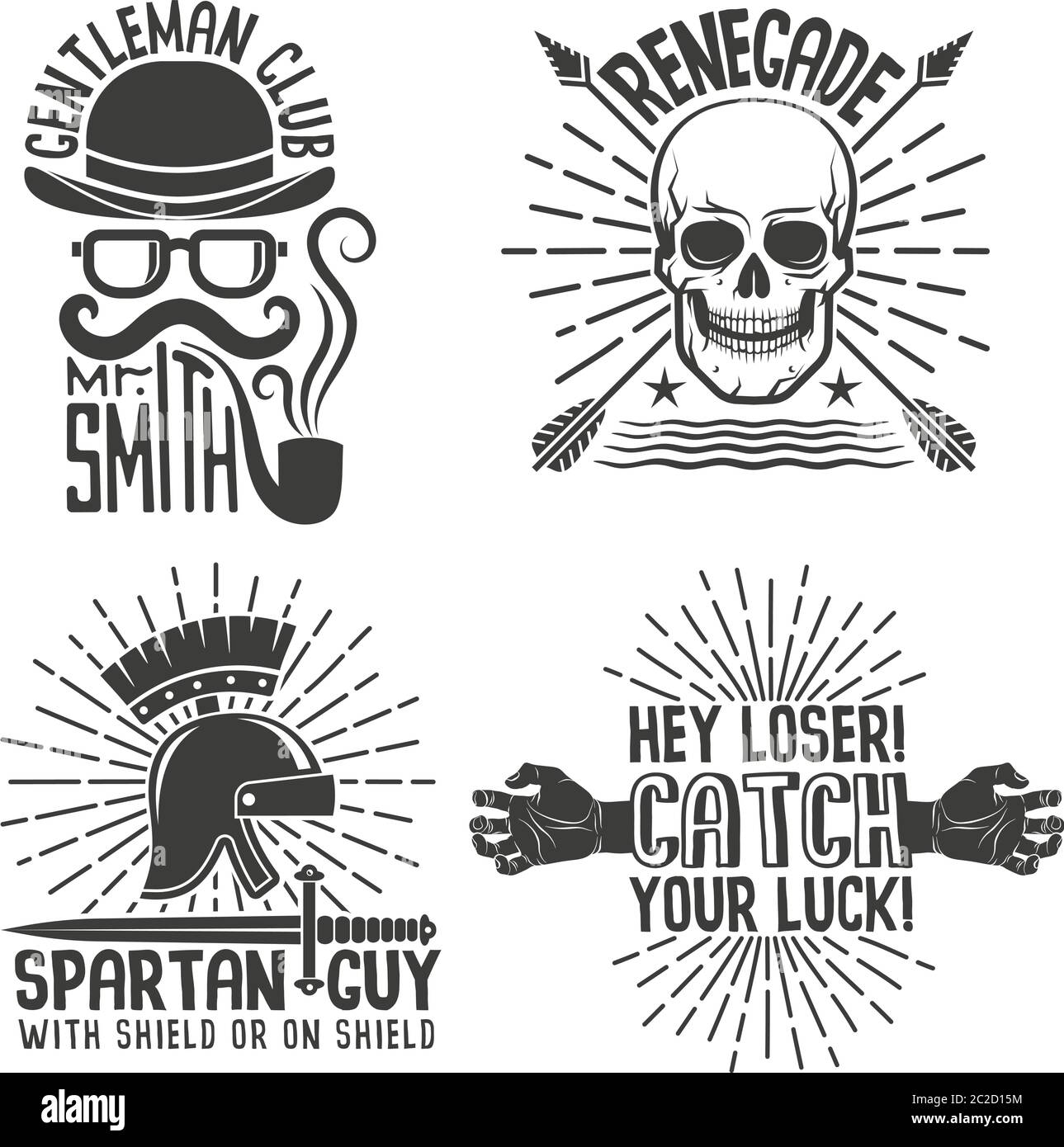 4 retro hipster logo Stock Vector Image & Art - Alamy