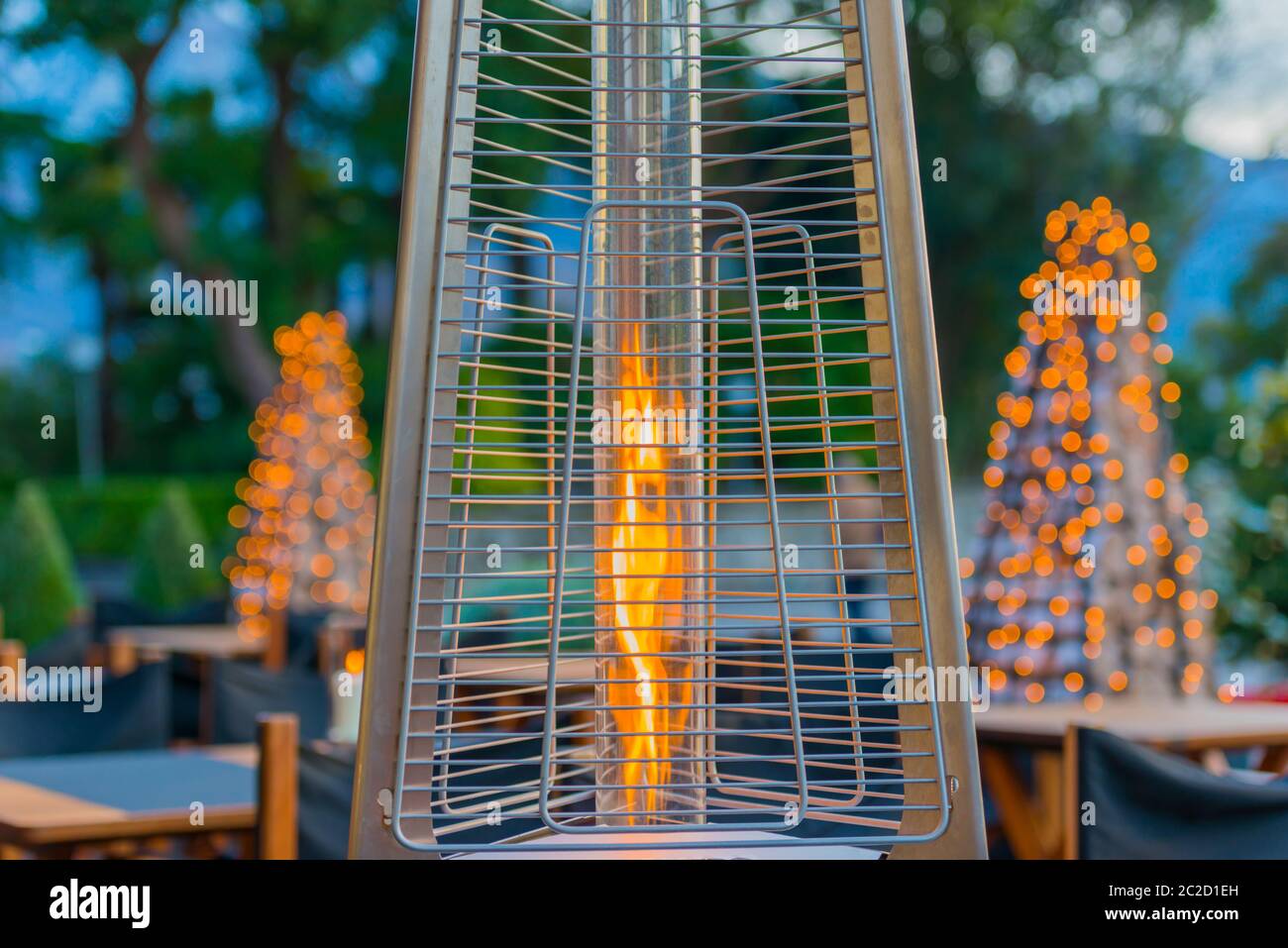 Modern Heating System with Fire Stock Photo - Alamy
