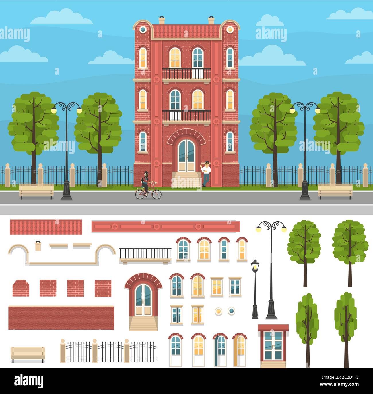 Retro lantern house Stock Vector Images - Alamy