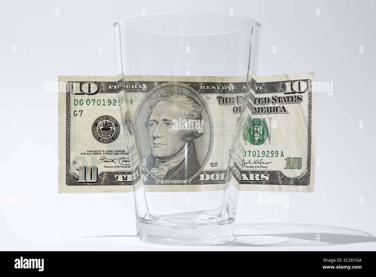 Currency dollar notes glass hi-res stock photography and images - Alamy