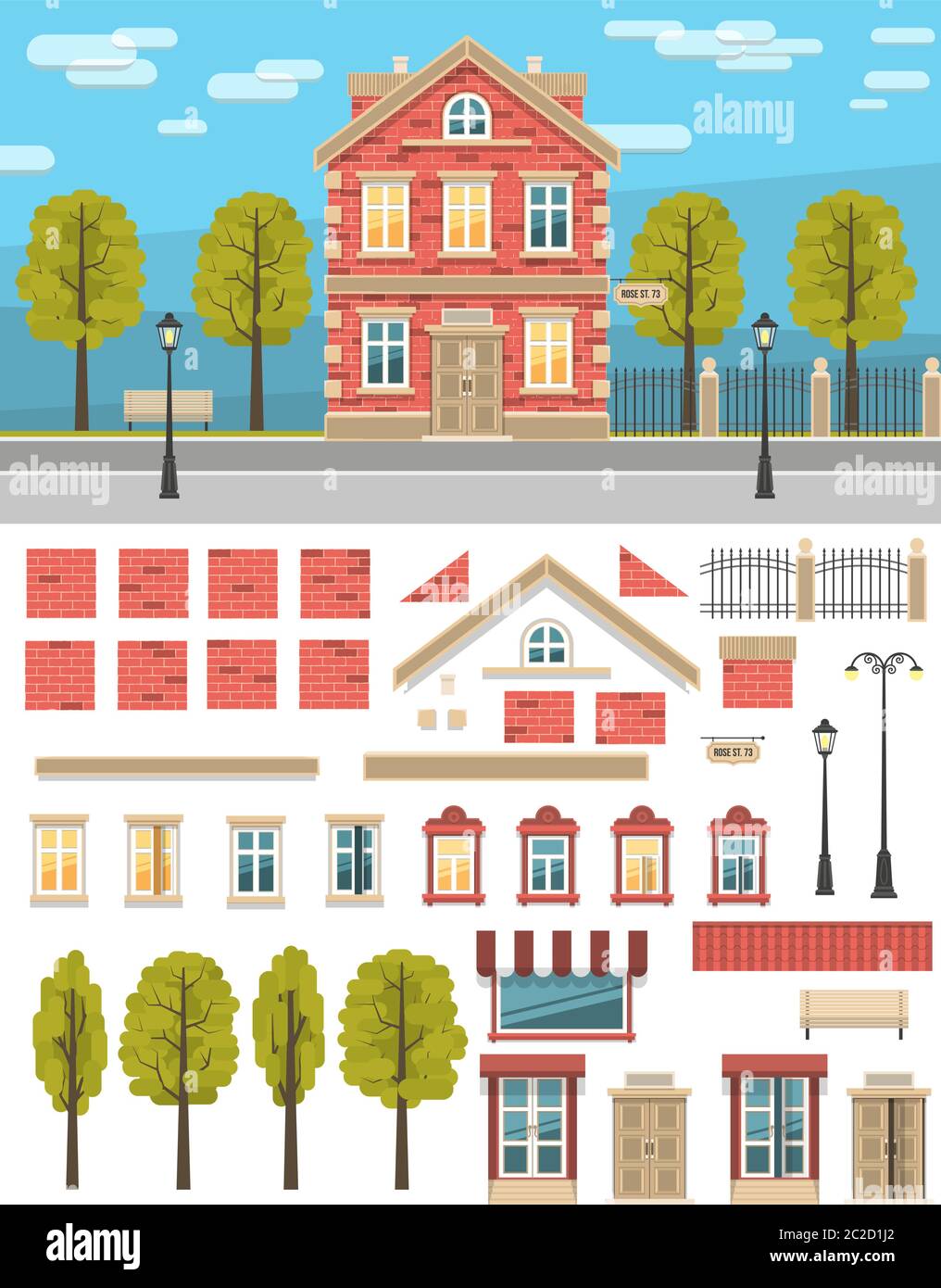 Classic residential house Stock Vector Images - Alamy