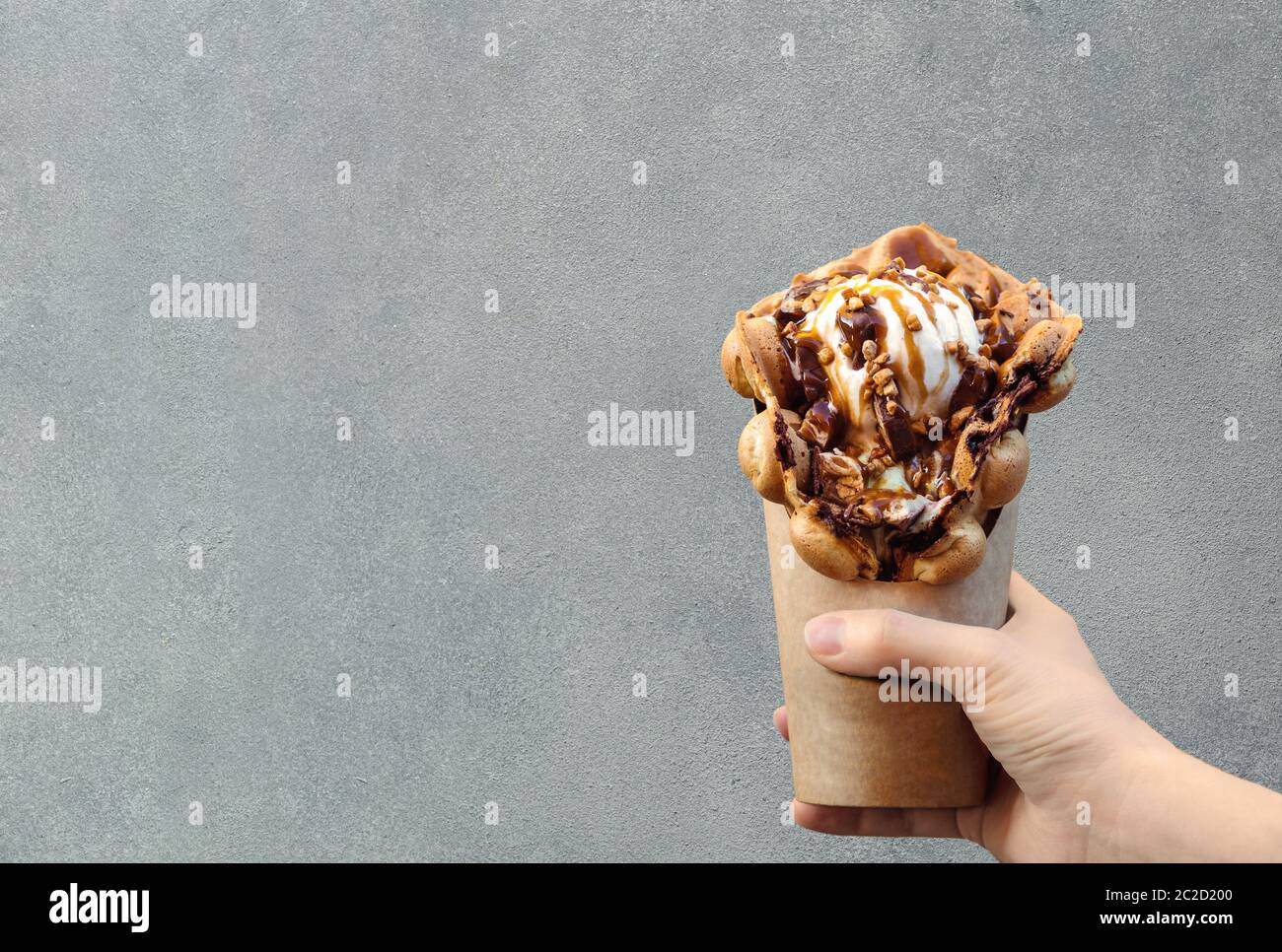 Hong Kong waffles or bubble wafer in hand Stock Photo - Alamy
