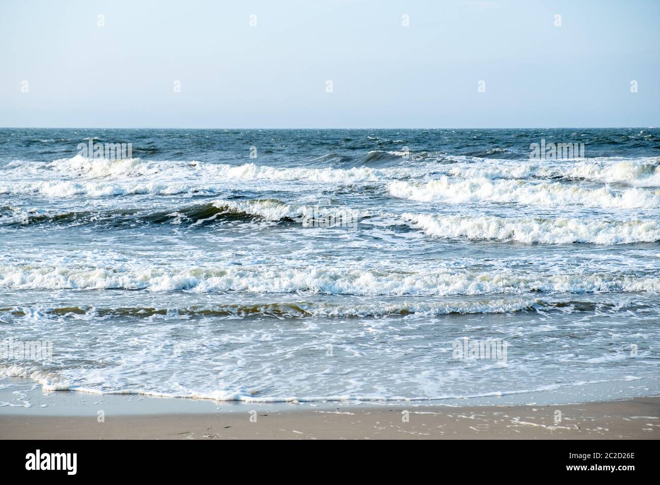 The wonderful beach of the seaside resort Zinnowitz on the island of ...