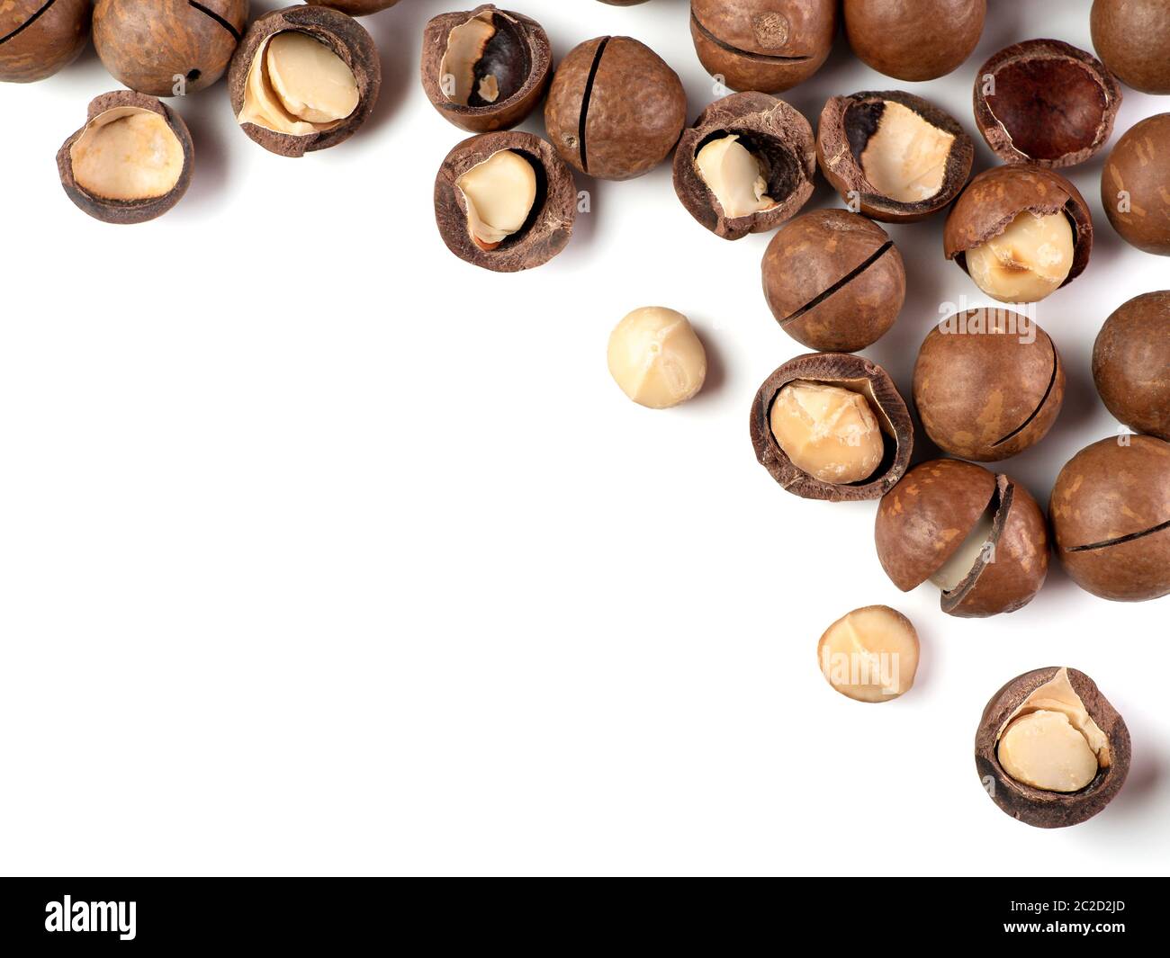 Set macadamia nuts isolated Stock Photo - Alamy