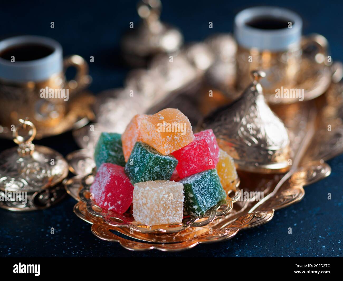 Turkish delight and turkish coffee Stock Photo - Alamy