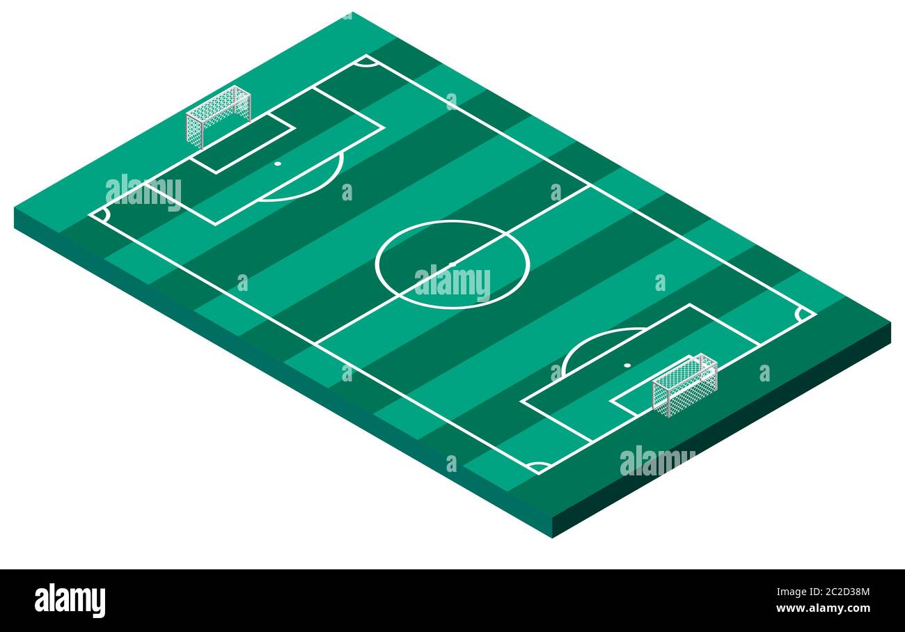 Football field isometric vector illustration. Active ball games ...