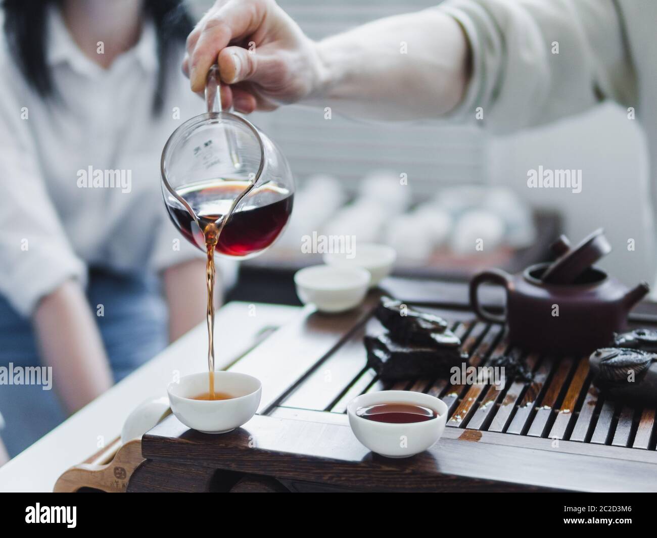 Chinese puerh tea ceremony Stock Photo - Alamy