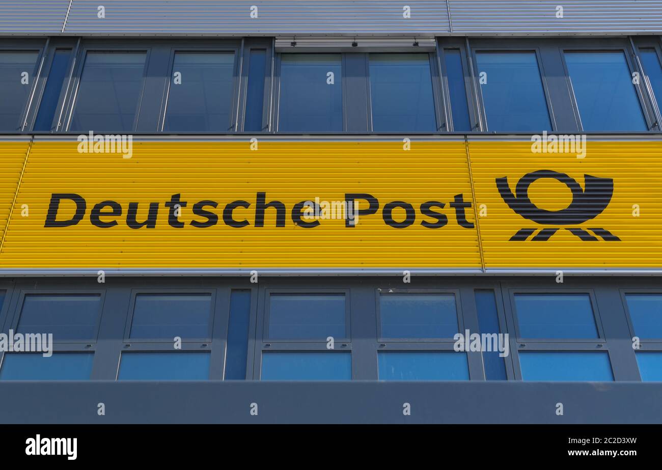 Ludwigsfelde, Germany. 17th June, 2020. The Deutsche Post logo on the ...