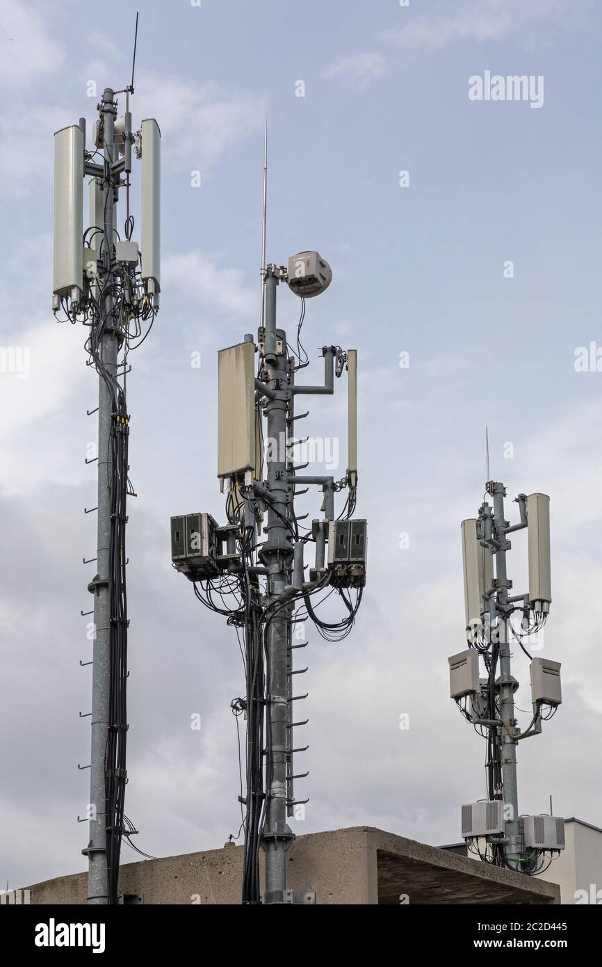 Cell Phone Tower Wireless Internet Antenna Pole Signal Stock Photo - Alamy