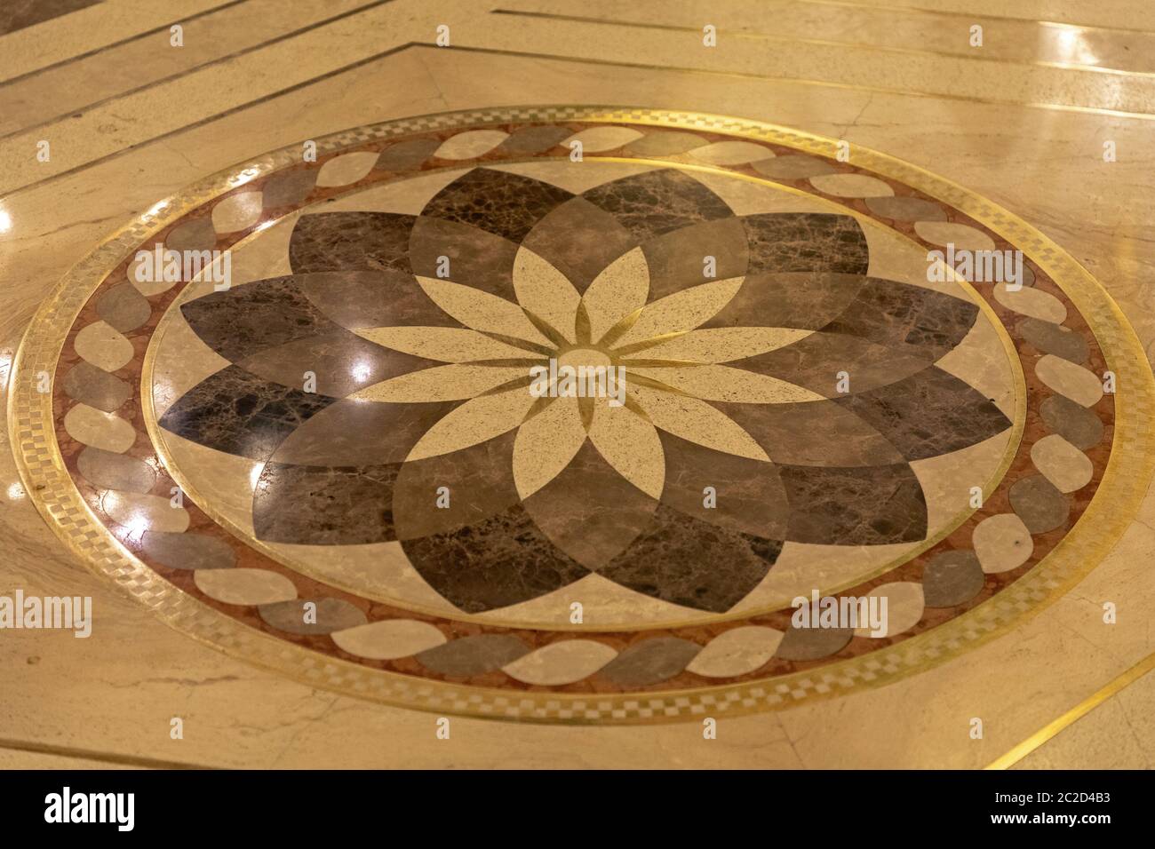 Decorative Marble Flower Floor Tiles in Crypt Stock Photo - Alamy