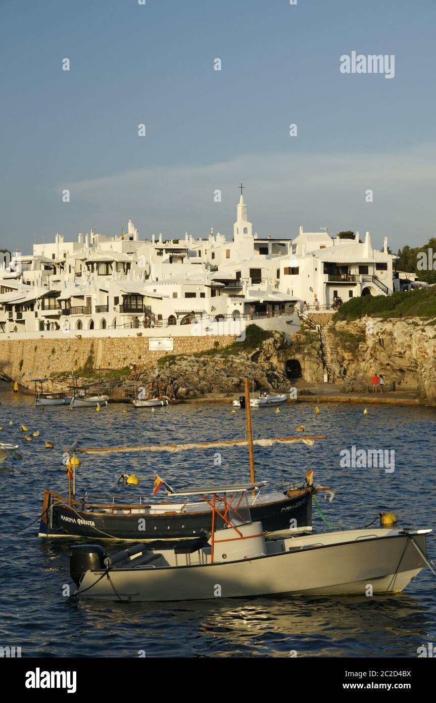The Fishing Village, Binibeca, Menorca, Balearic Islands, Spain Stock ...