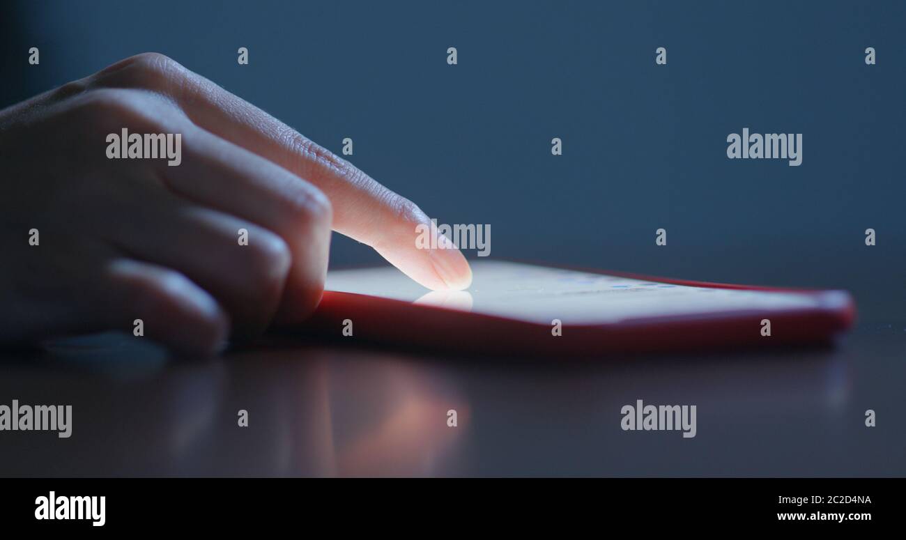 Scroll finger on screen hi-res stock photography and images - Alamy