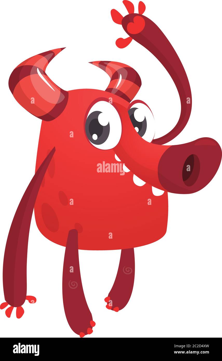 Funny and cute tiny monster cartoon Stock Vector Image & Art - Alamy