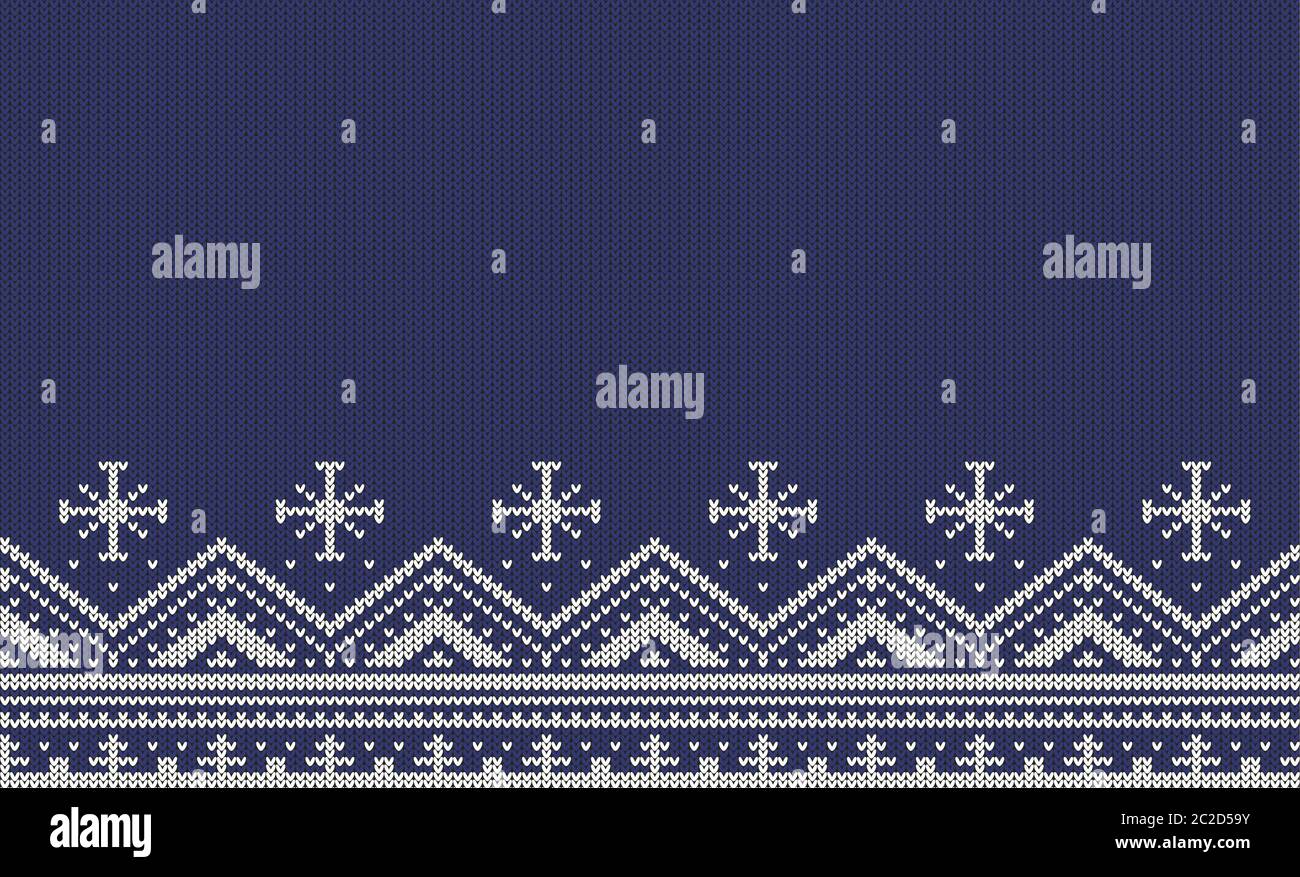 Seamless blue knitted pattern Stock Vector Images - Alamy