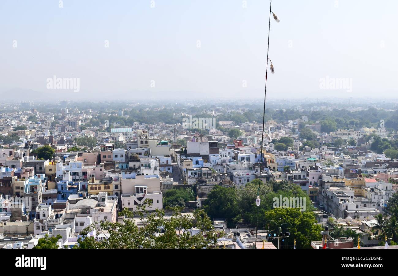 Udaipur, Rajasthan, India May 2019 - The beautiful panoramic landscape ...