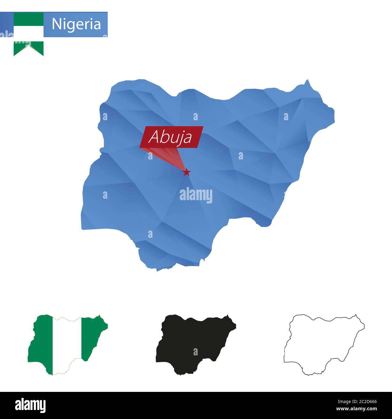 Nigeria Political Map Capital Abuja High Resolution Stock Photography ...
