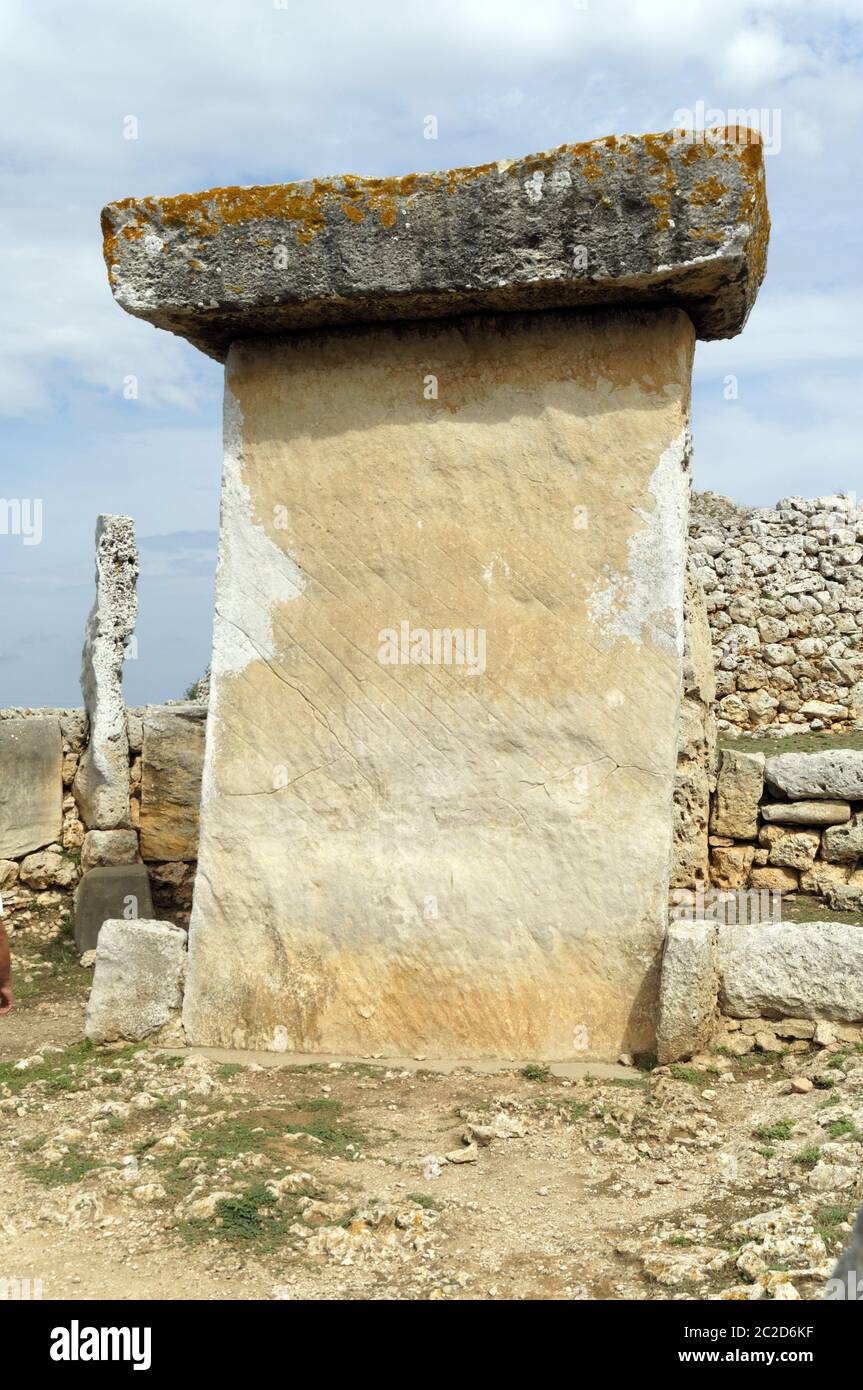 Standing stone or Taula and Taula enclosure, Trepuco, one of many ...