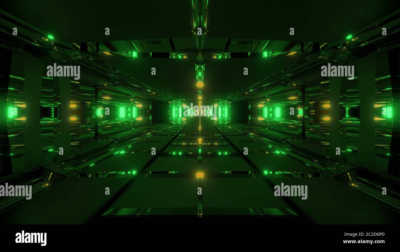 dark futuristic scifi tunnel corridor 3d illustration wallpaper ...