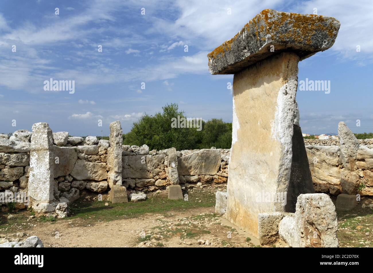 Standing stone or Taula and Taula enclosure, Trepuco, one of many ...