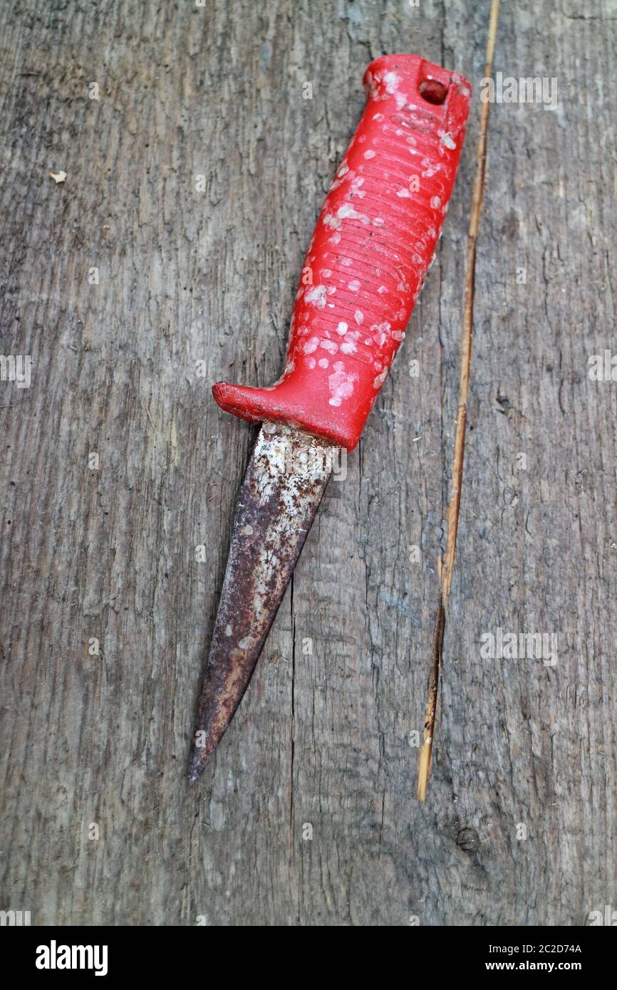 rusty blade of an old knife, hdr Stock Photo - Alamy