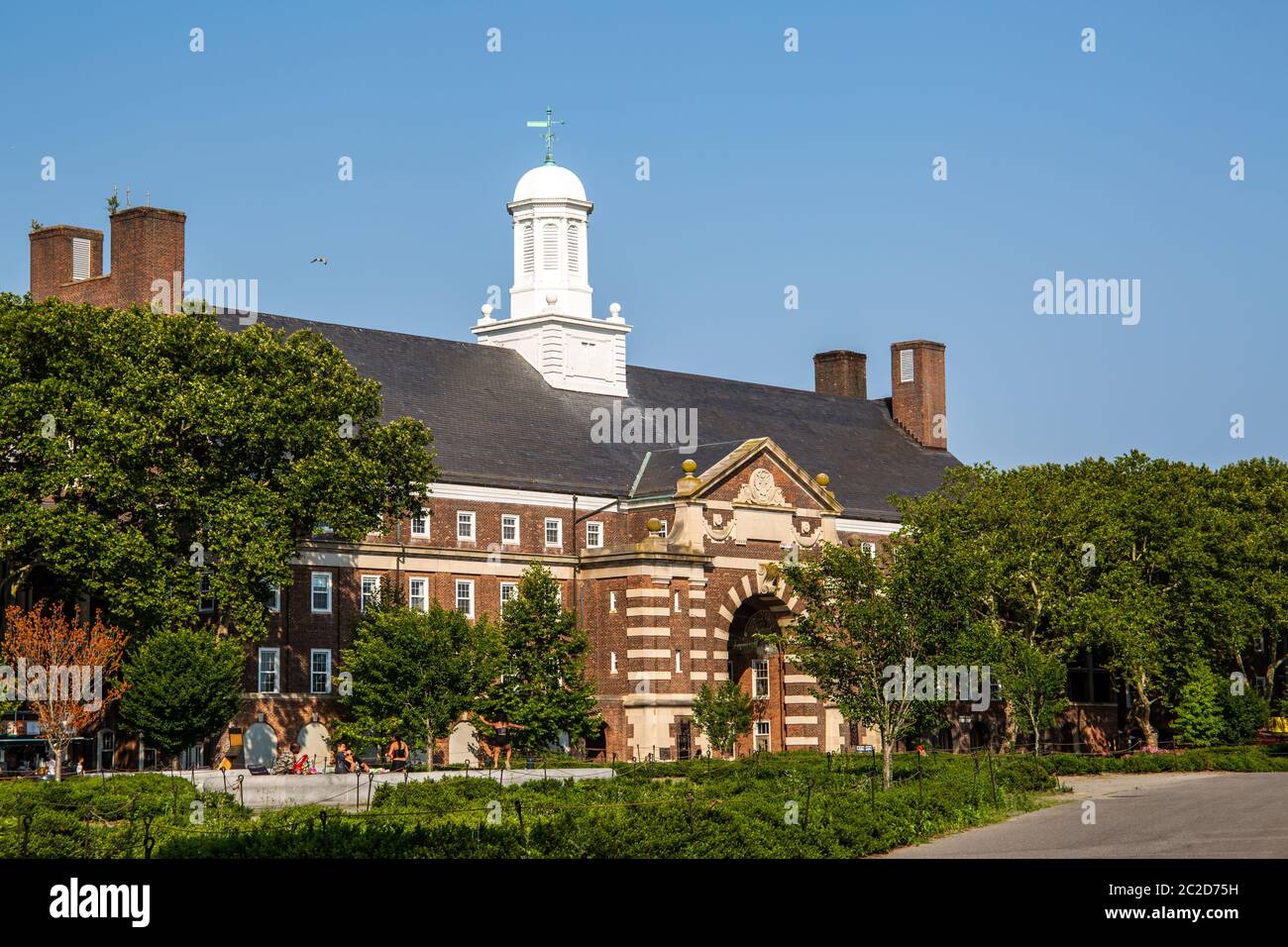 New York City / USA - JUL 14 2018: Fort Jay and Landscape environment ...