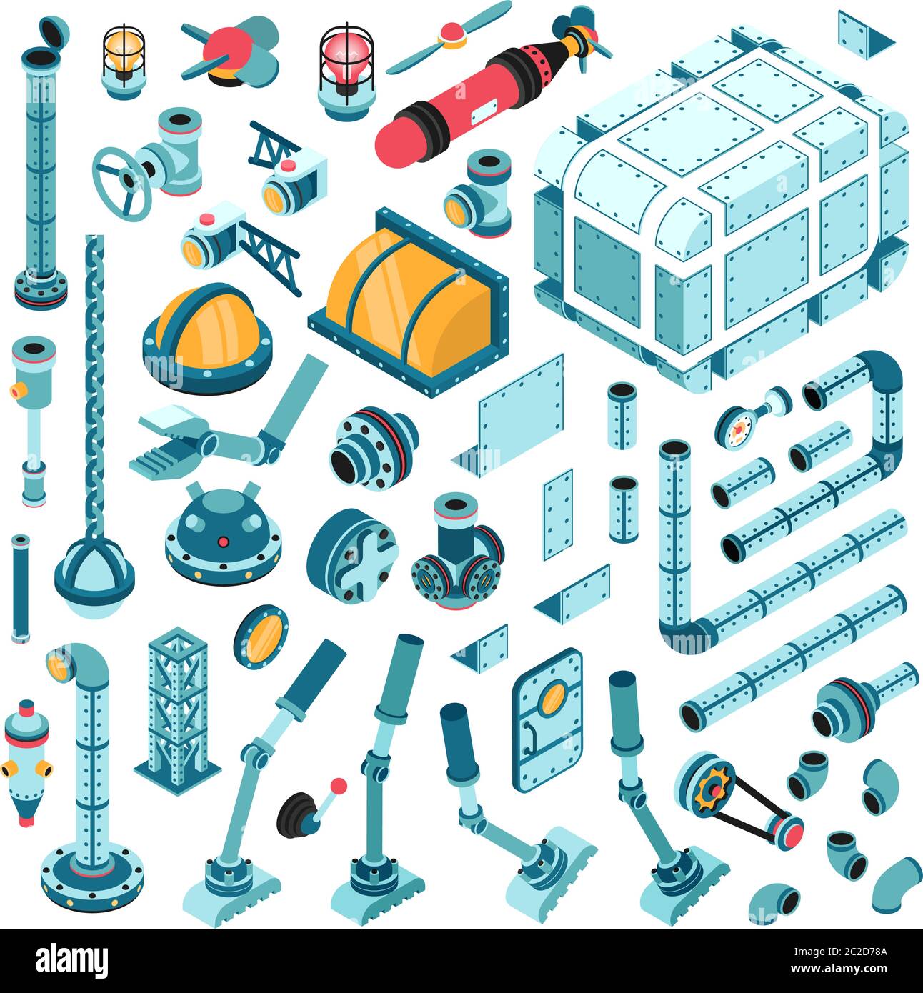 Isometric spare parts for the assembly of industrial machines Stock ...