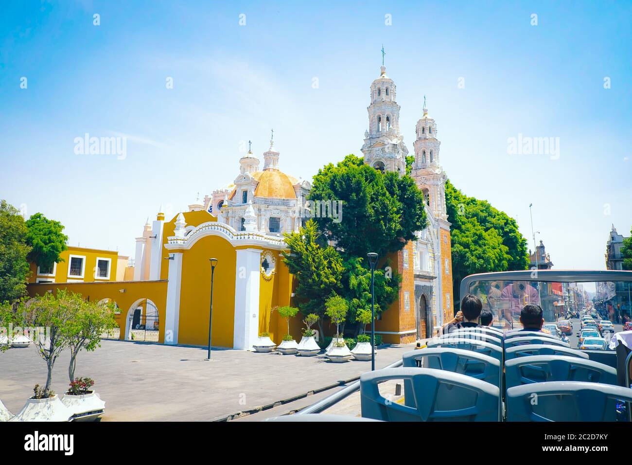 Colorful town Puebla City, Mexico Stock Photo - Alamy