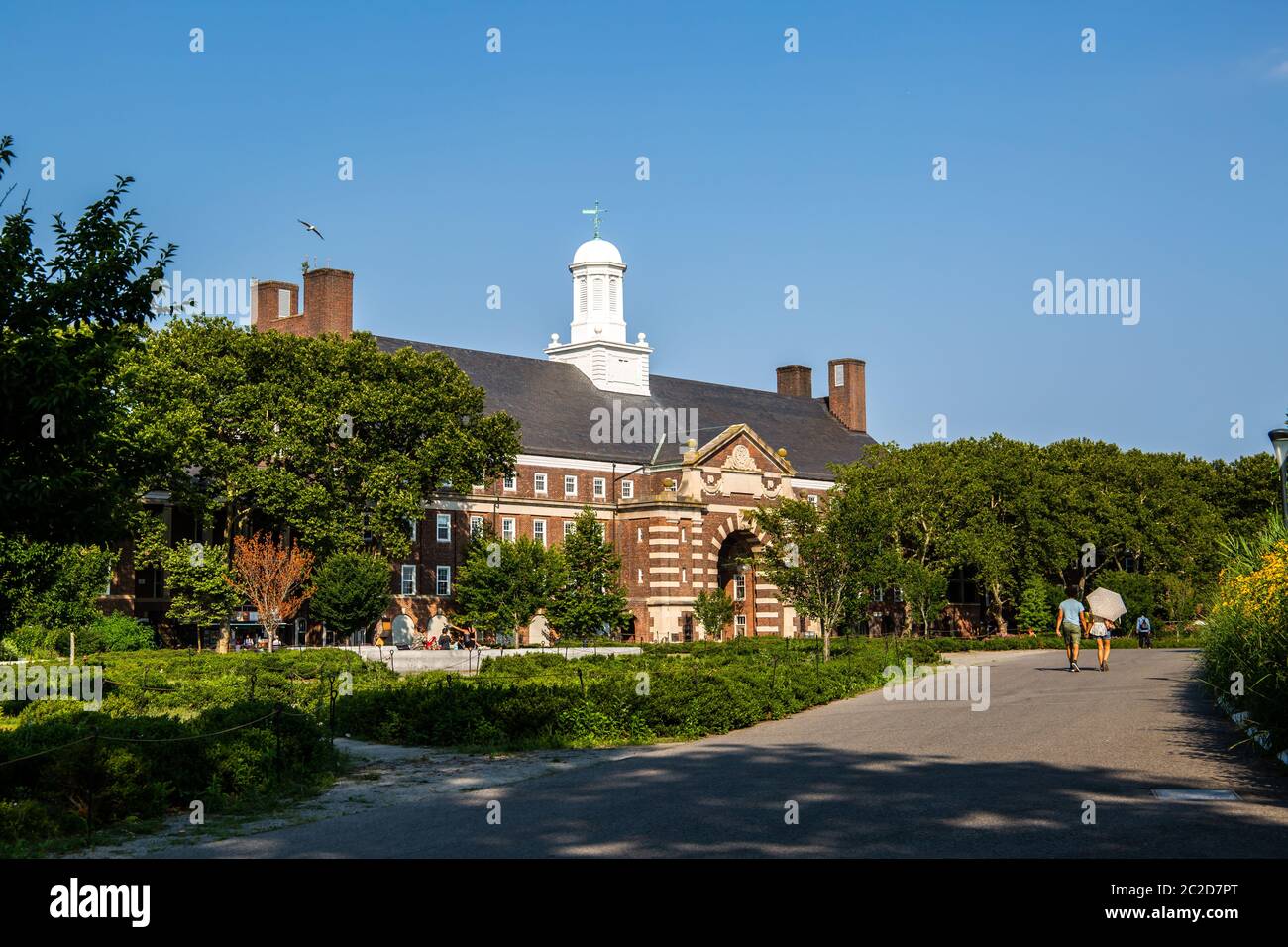 New York City / USA - JUL 14 2018: Fort Jay and Landscape environment ...