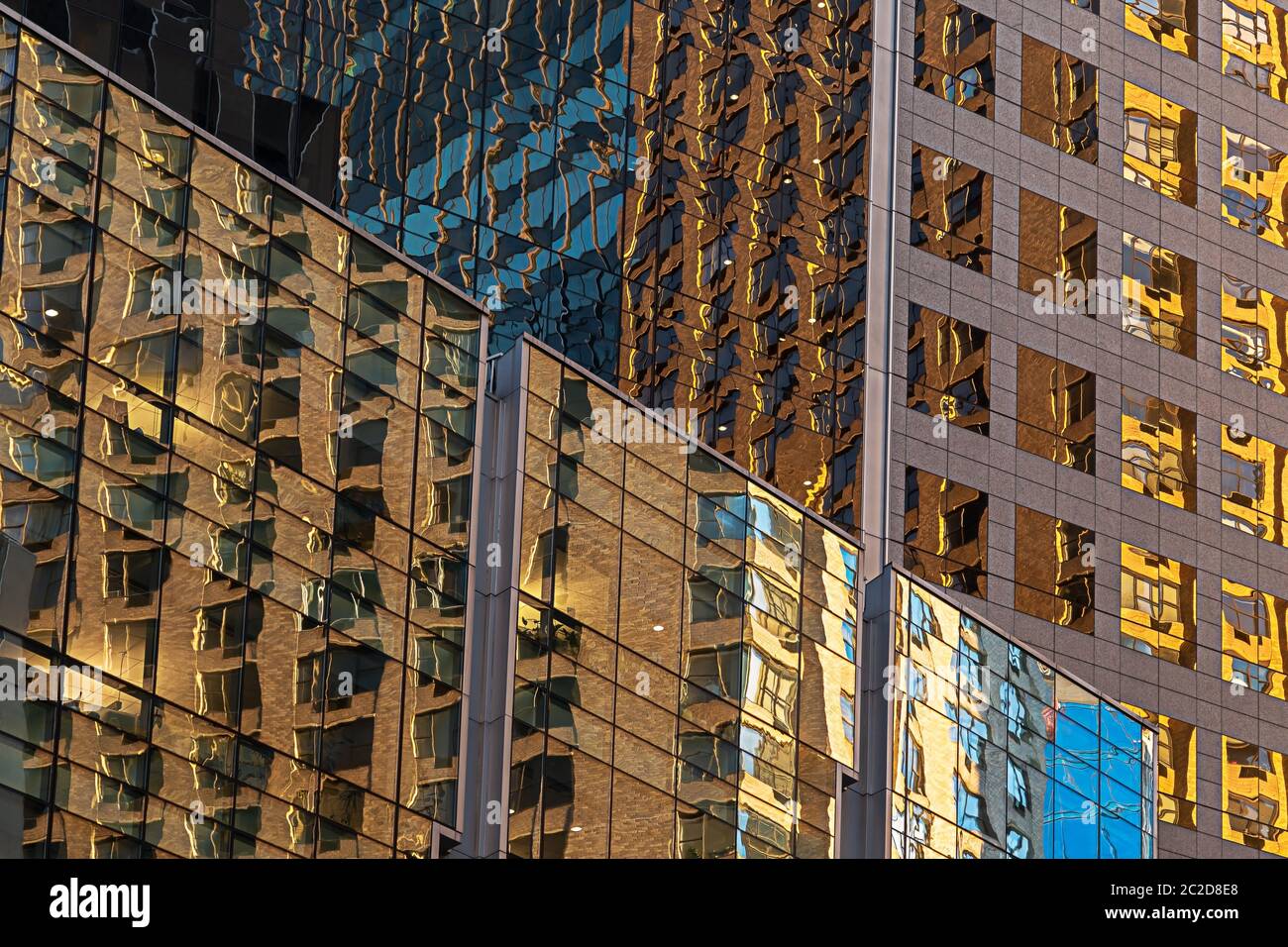 New York City / USA - JUL 19 2018: Abstract Reflections Glass Building ...