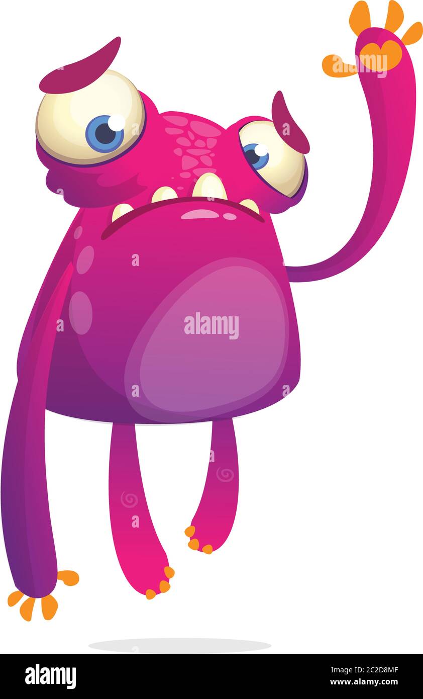 Sad and cute cartoon sad monster. Grumpy expression Stock Vector Image ...
