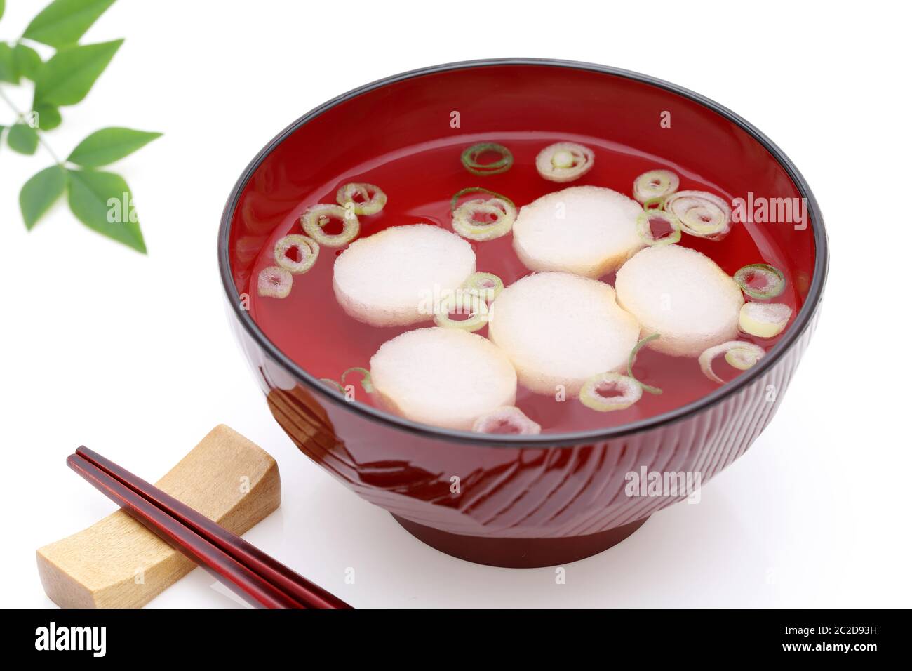Japanese food, Osuimono soup of fu and vegetables in a bowl Stock Photo ...