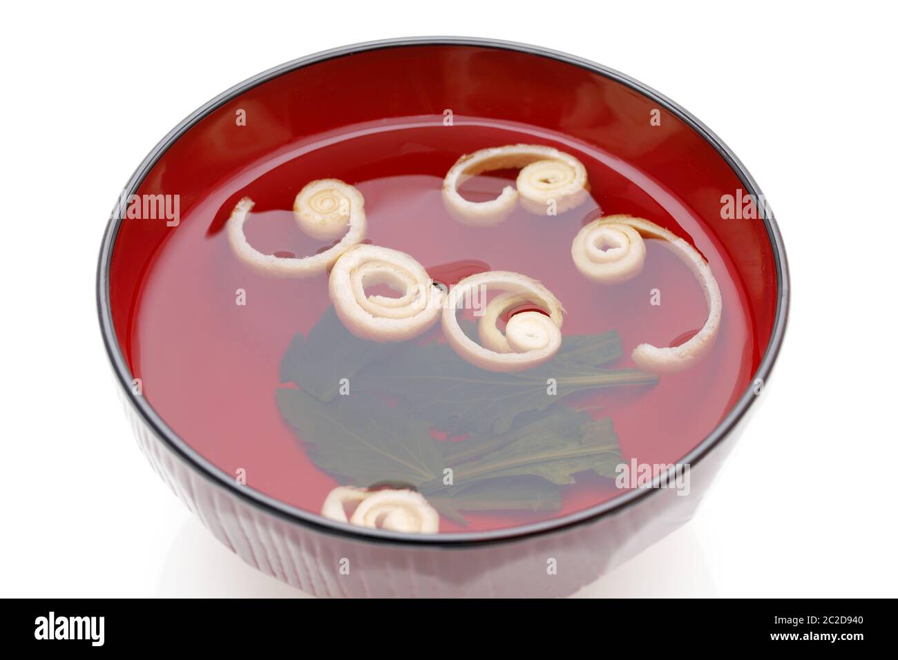 Japanese food, Osuimono soup of fu and vegetables in a bowl Stock Photo ...