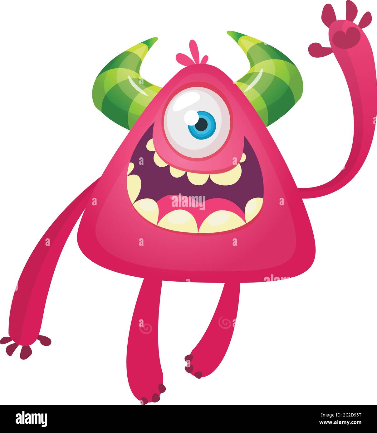 Cartoon one eyed monster. Halloween monster character Stock Vector ...