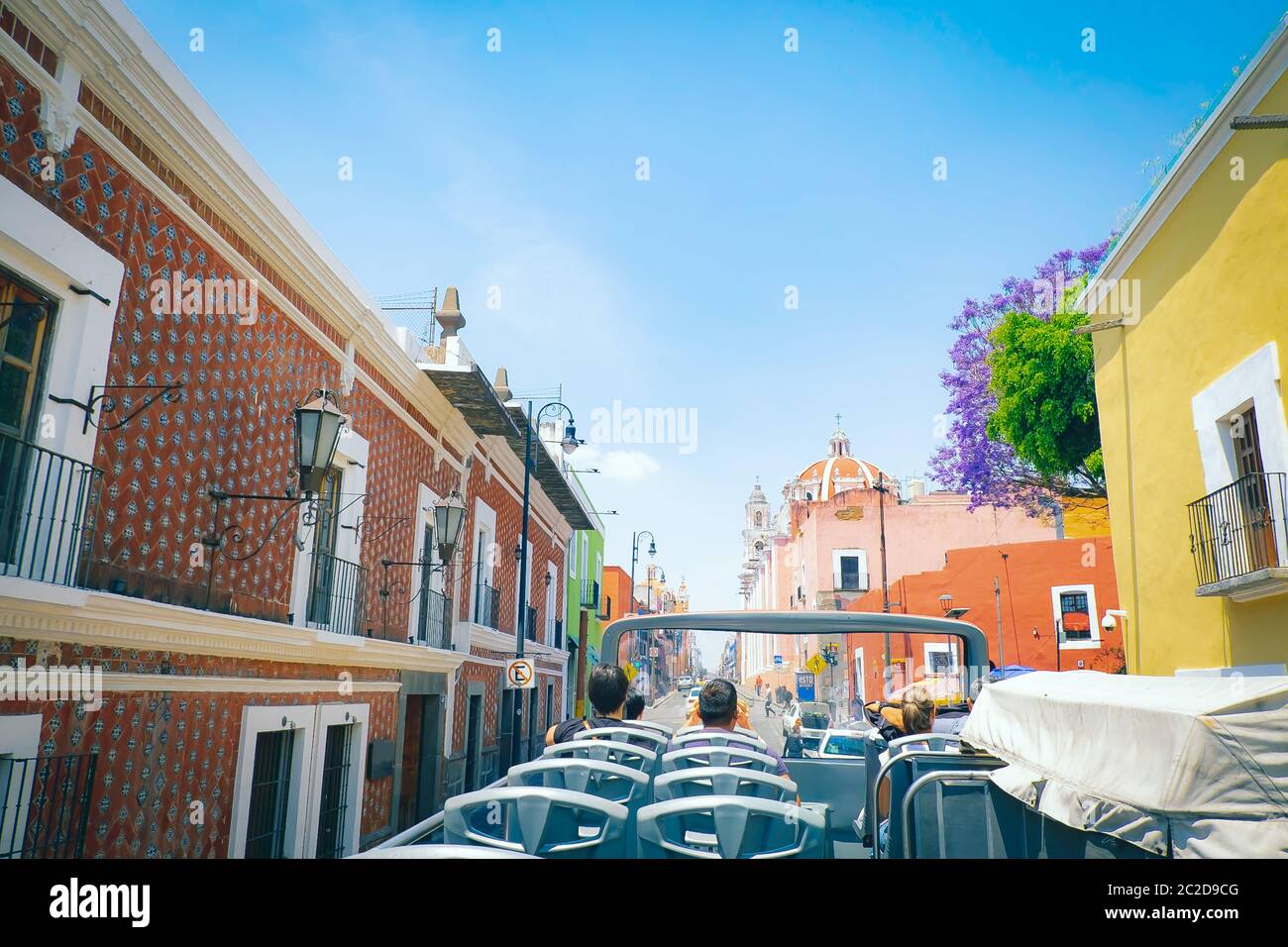 Colorful town Puebla City, Mexico Stock Photo - Alamy